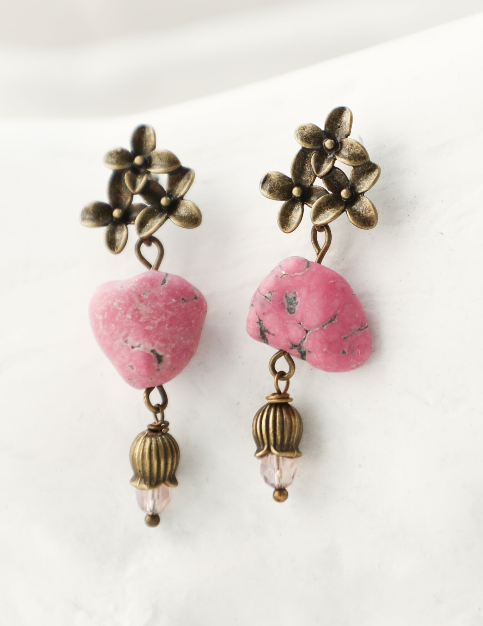 Серьги, родонит