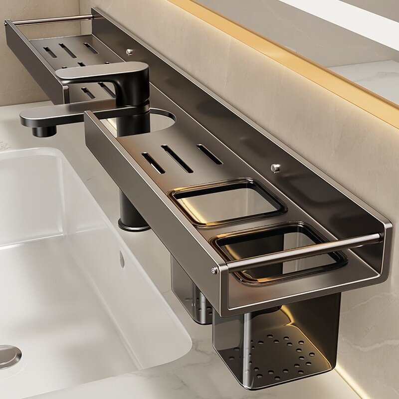 Зеркальная стойка перед гостиной для унитаза, умывальника, туалетного столика, настенная стойка для ванной комнаты без перфорации