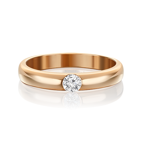 Кольцо, красное золото, 585 проба, бриллиант