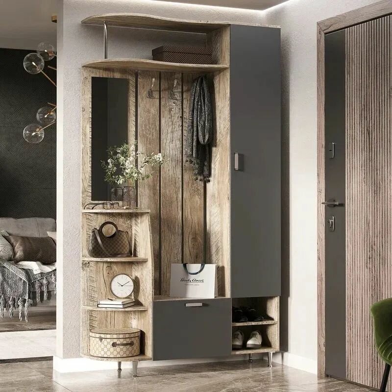 Прихожая Лика № 2 1,2 м (Дуб юкон, Графит)