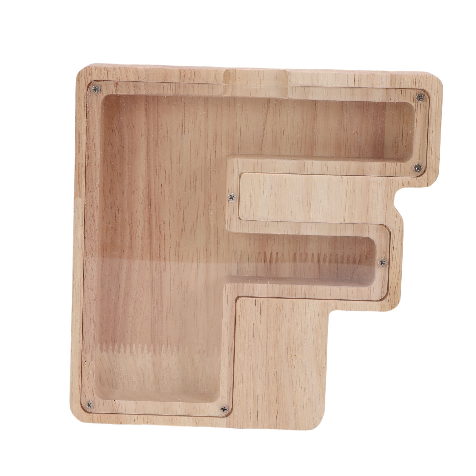 Деревянная копилка в форме буквы для детей, большая вместимость, буква F, прозрачная, для украшения дома.