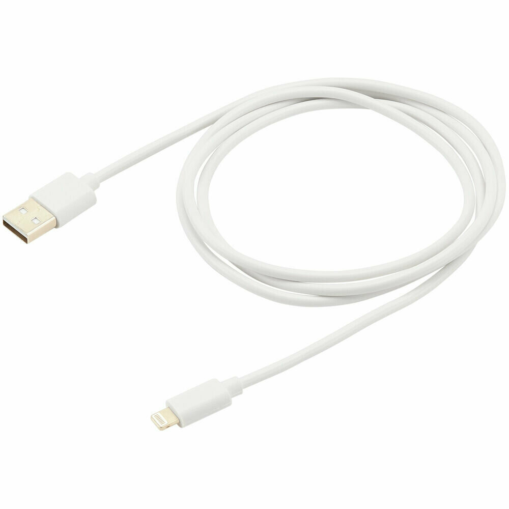 Кабель USB-A - Lightning 1.2m Buro USB-IP-1.2W2A белый