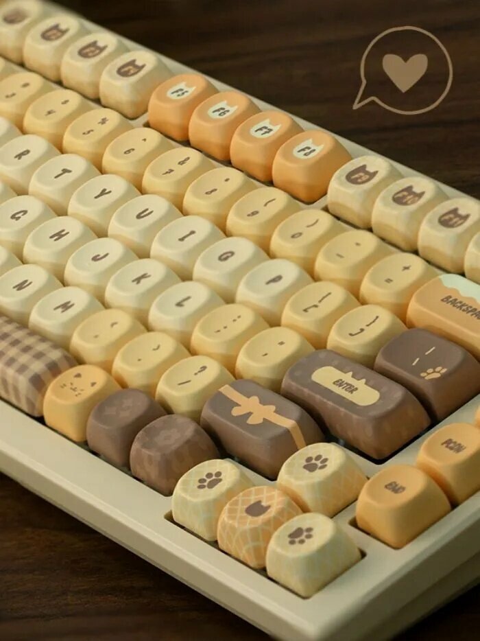 Кейкапы для механической клавиатуры PBT клавиши, тема, профиль MOA,141 клавиши, Кейкапы с кошачьей головой