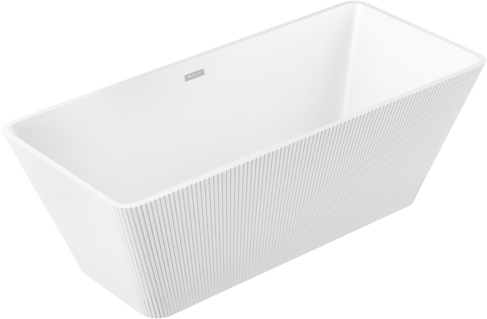 Акриловая ванна Grossman Cristal GR-2022M 170x75 см, отдельностоящая, белая матовая, со сливом-переливом, с донным клапаном