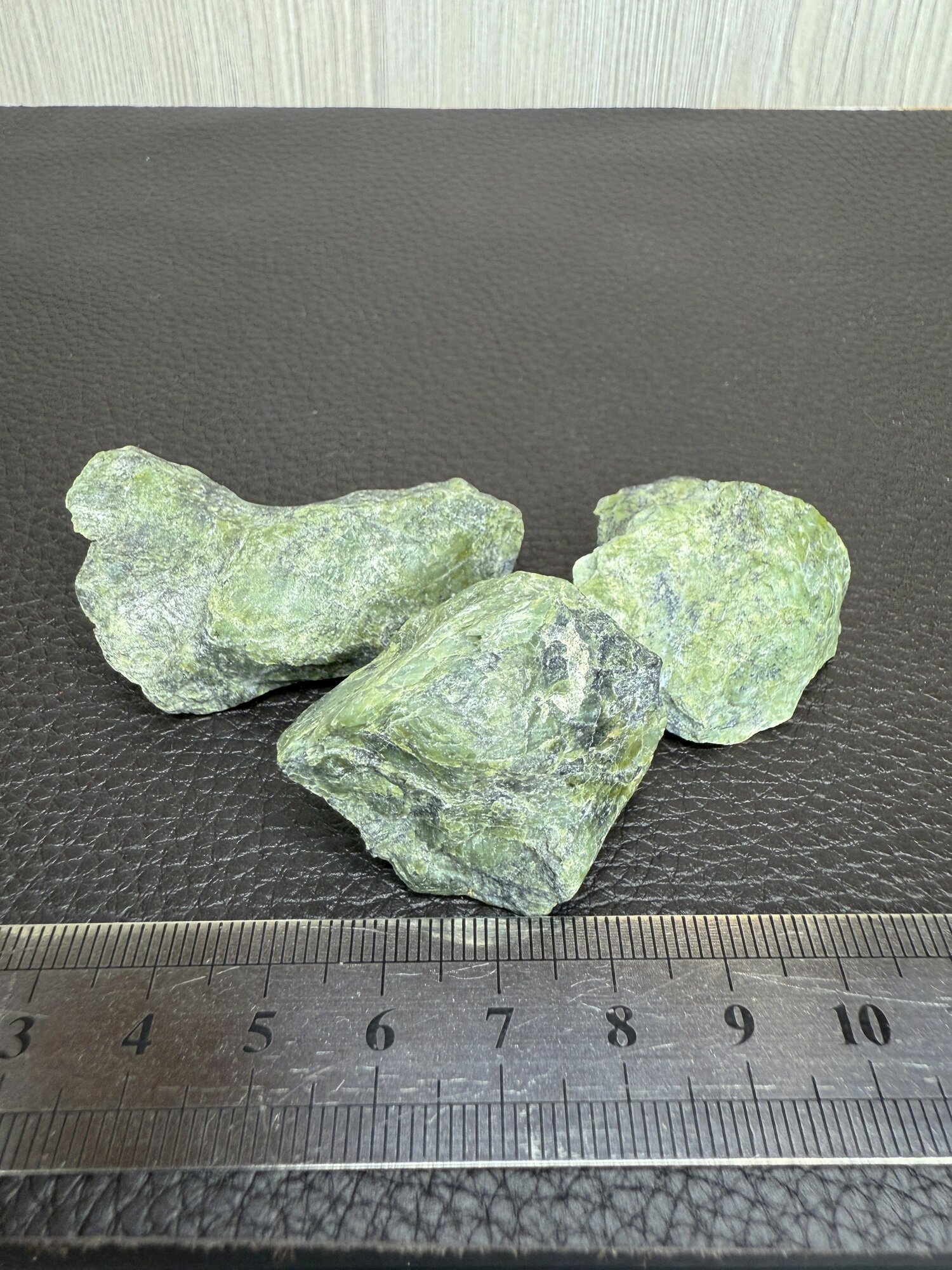 Набор ROUND STONE "Серпентинит", натуральный камень, зеленый, 3 шт.