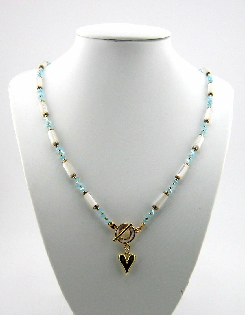 Колье, стекло, перламутр