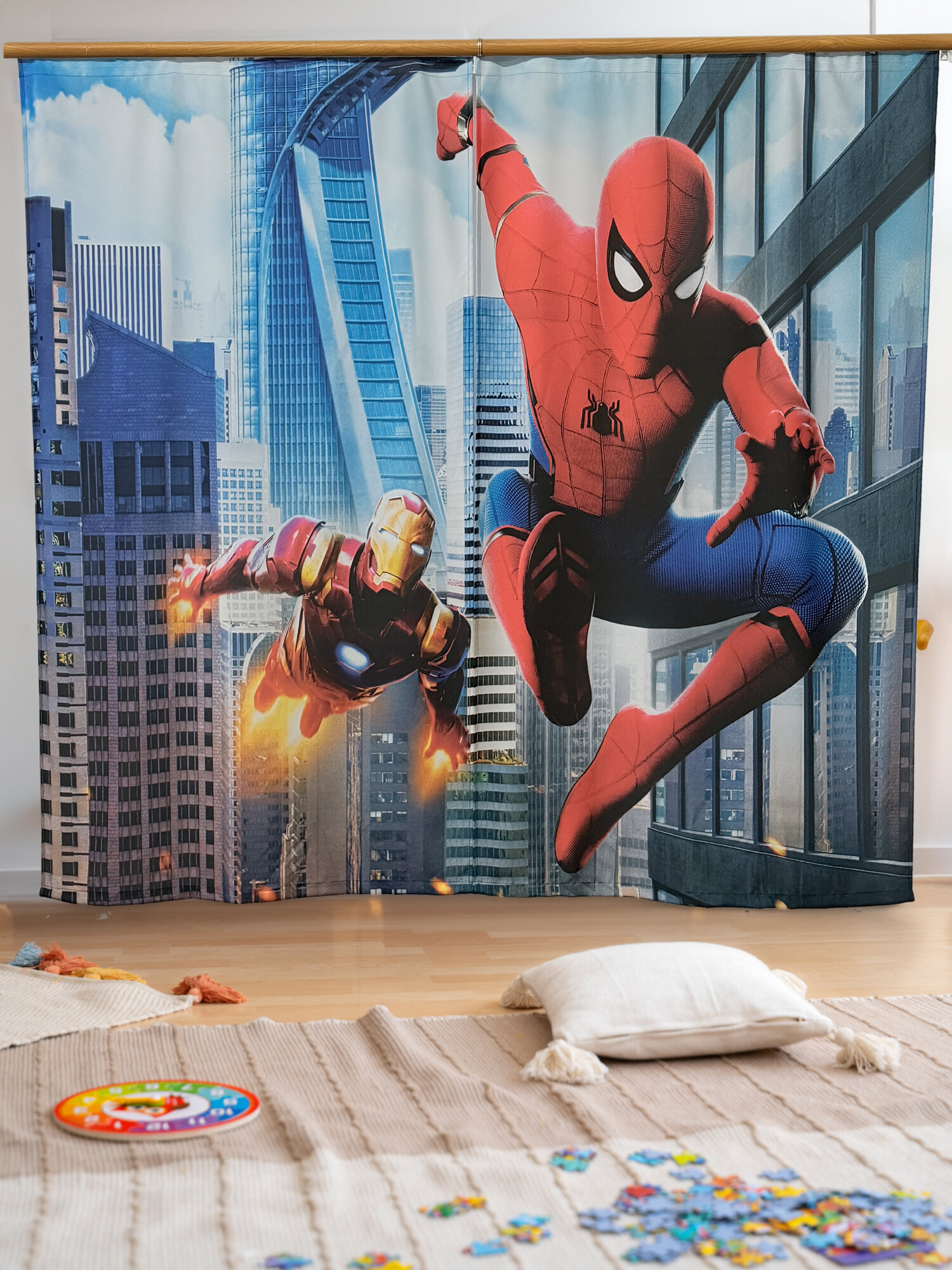 Комплект штор Человек паук и железный человек 145*260 (2) (МарТекс)