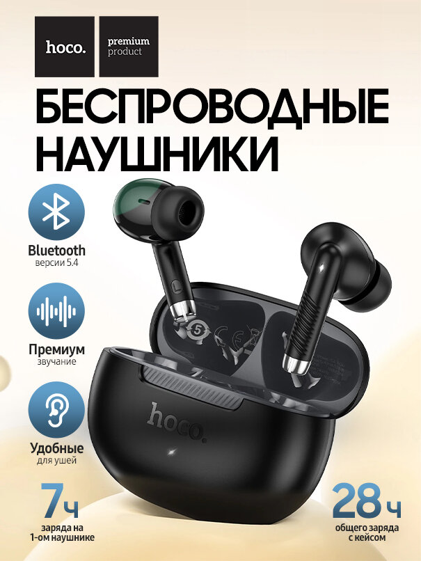 Наушники беспроводные HOCO EQ24 Estrella, Bluetooth 5.4 черный