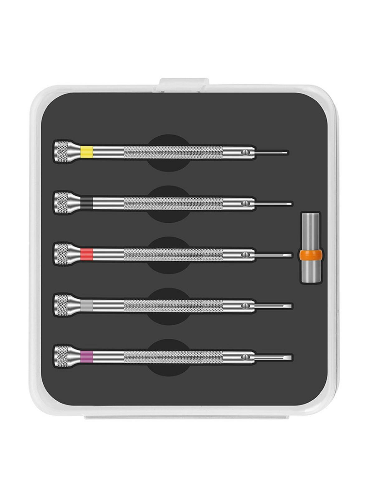 Отвертка, Крестовая отвертка с прорезями для ремонта часовых стекол, отвертка для разборки часов, набор отверток из пяти частей