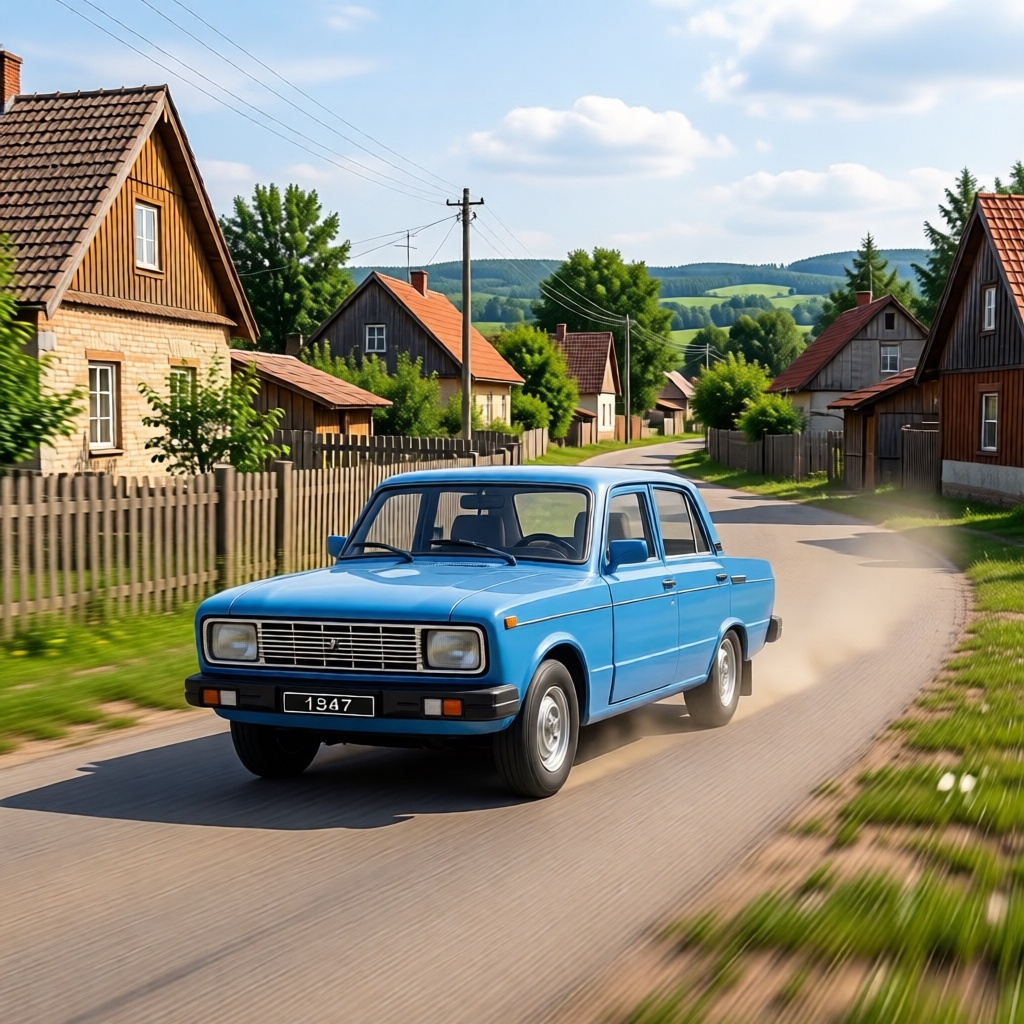 Машинка металлическая Технопарк, АЗЛК Москвич-2140, 12 см, сиреневый