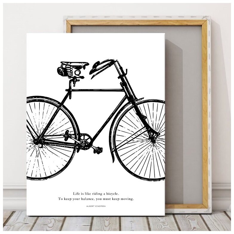 Картина на холсте "Велосипед" 40х50 см, на стену для интерьера