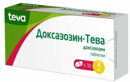 Доксазозин-Тева таблетки 4мг 30шт