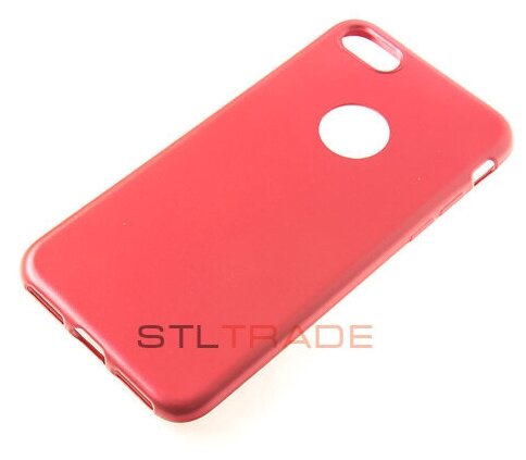 Силиконовый чехол TPU Case Металлик для iPhone 7 красный