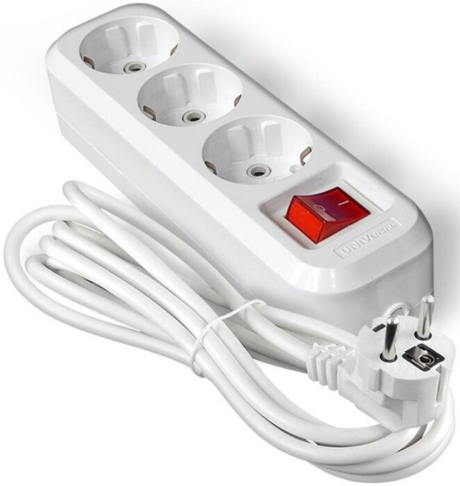 Универсал удлинитель бытовой 9631986 на 3 гнезда ПВС 3Х1 2990Вт с/з 3м