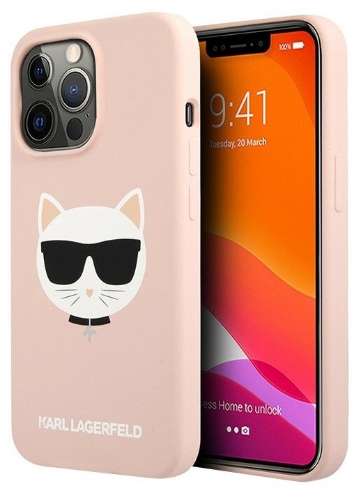Karl Lagerfeld силиконовый чехол для iPhone 13 Pro, Liquid silicone Choupette розовый