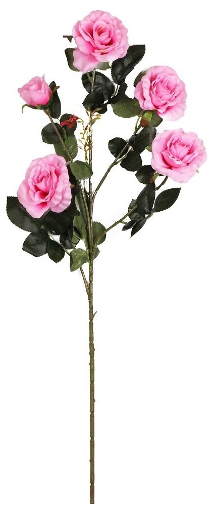 Искусственная роза Holodilova, высота 1м, цвет розовый, ткань с пропиткой