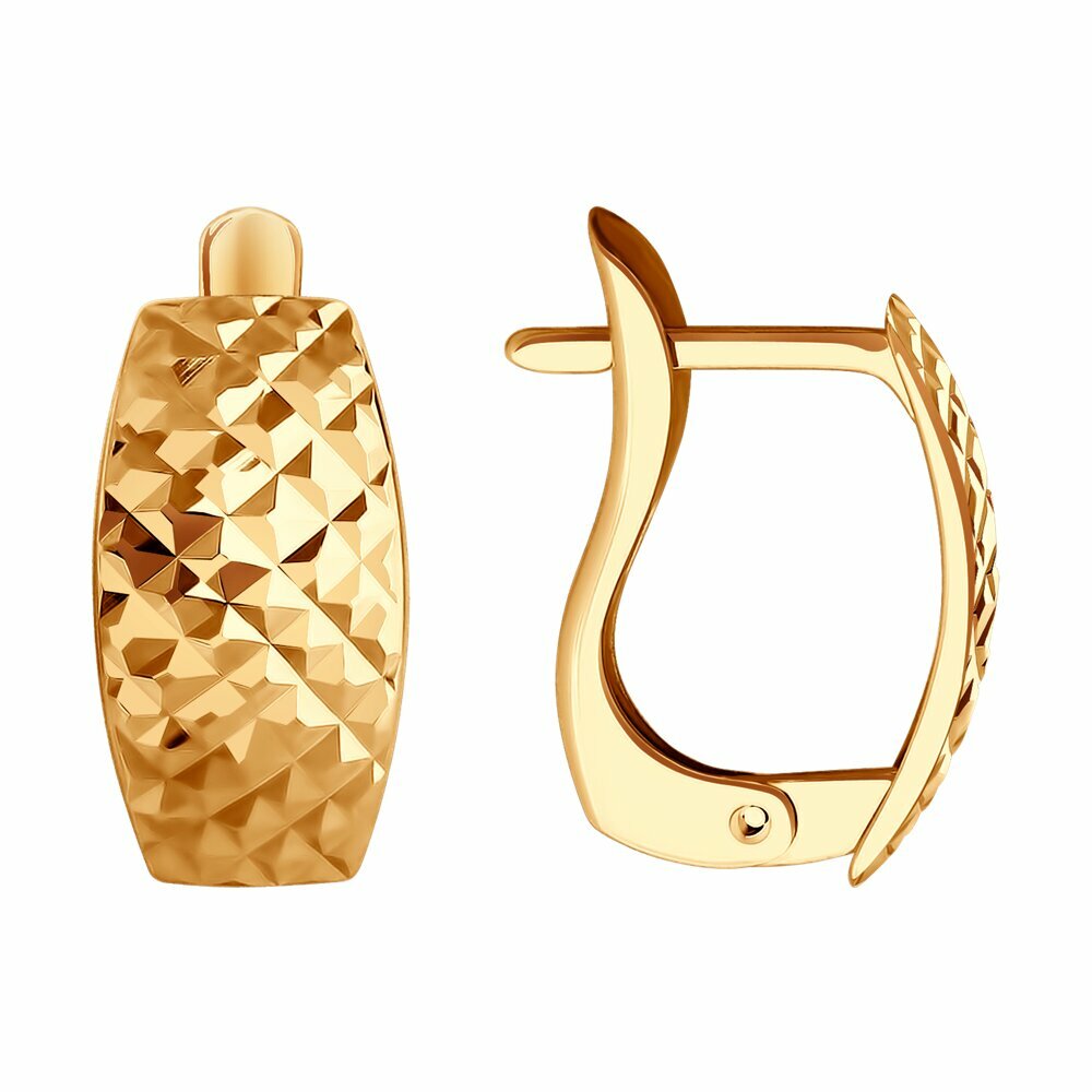 Серьги, красное золото, 585 проба