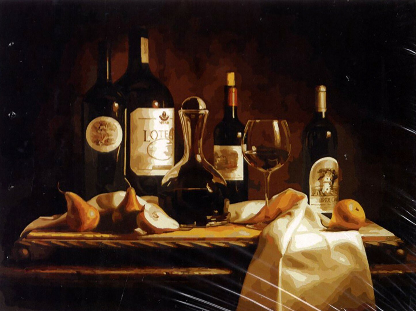 Живопись на холсте "Вино и груши", 30х40 см (317-AS)