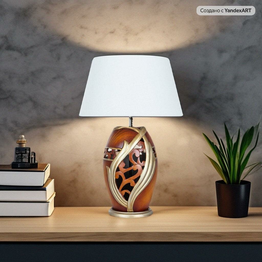 Декоративная настольная лампа Arte Lamp RUBY A4064LT-1BR, E27, 40Вт, коричневый