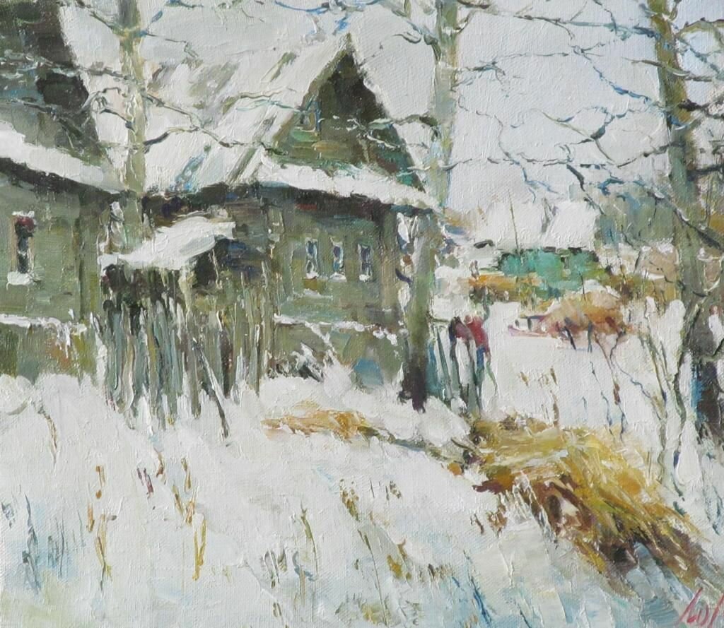 ART-Salon at Oktyabrskaya картина "Зима.2", 31х29 см, холст; масло, авторская работа;