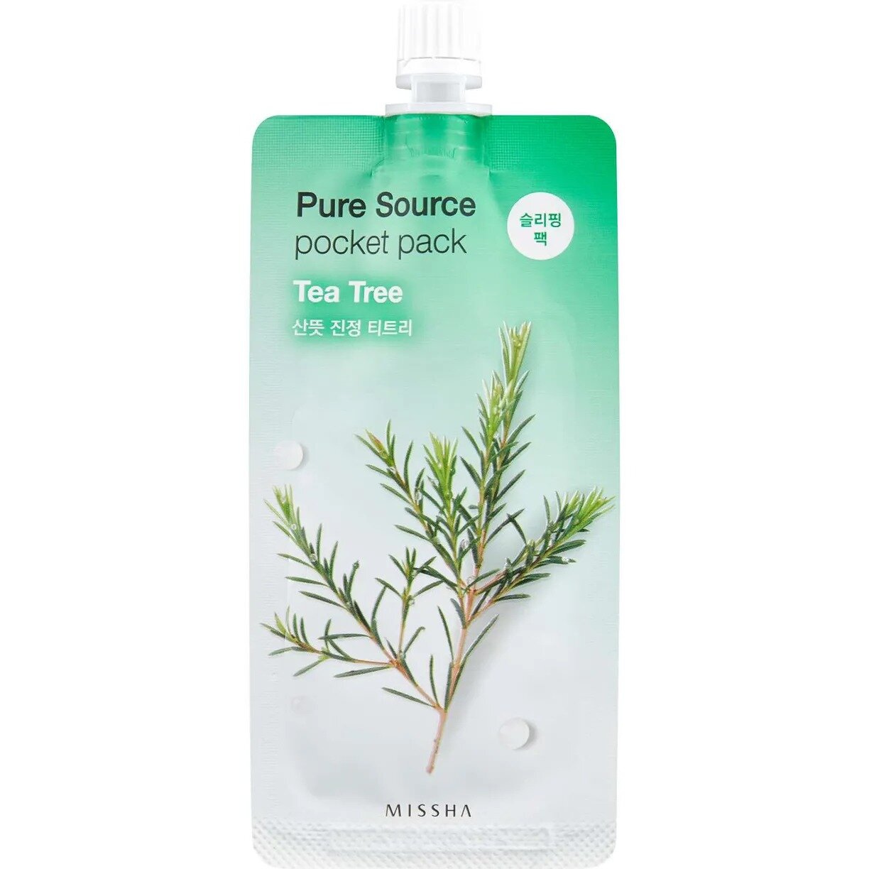 Маска для лица MISSHA "Pure Source", Pocket pack, кремовая, ночная, с экстрактом чайного дерева, 10 мл