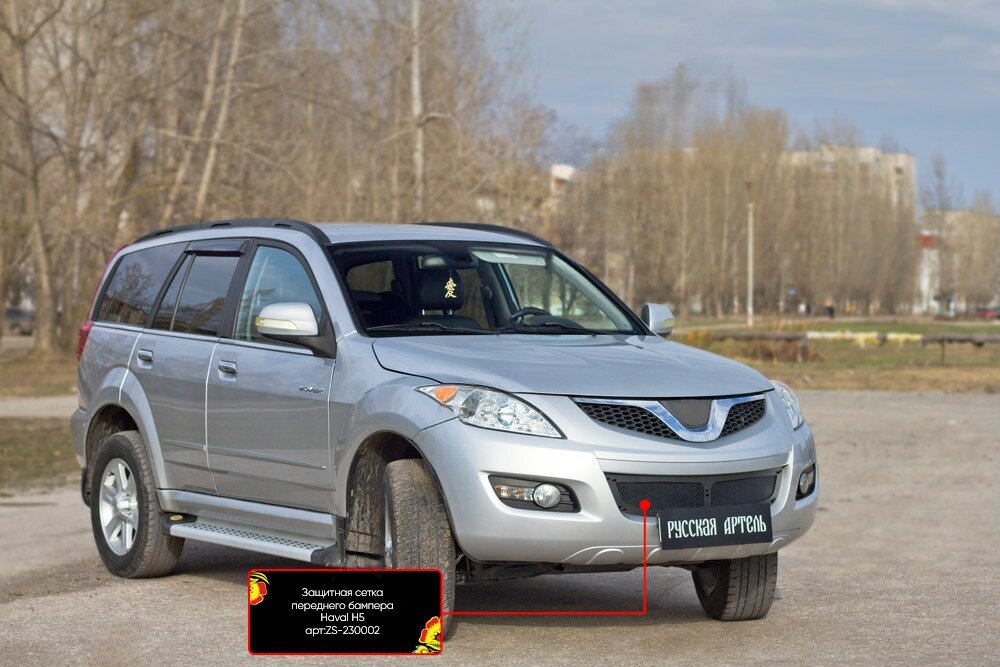 Защитная сетка и заглушка решетки переднего бампера Haval H5 2020-2021