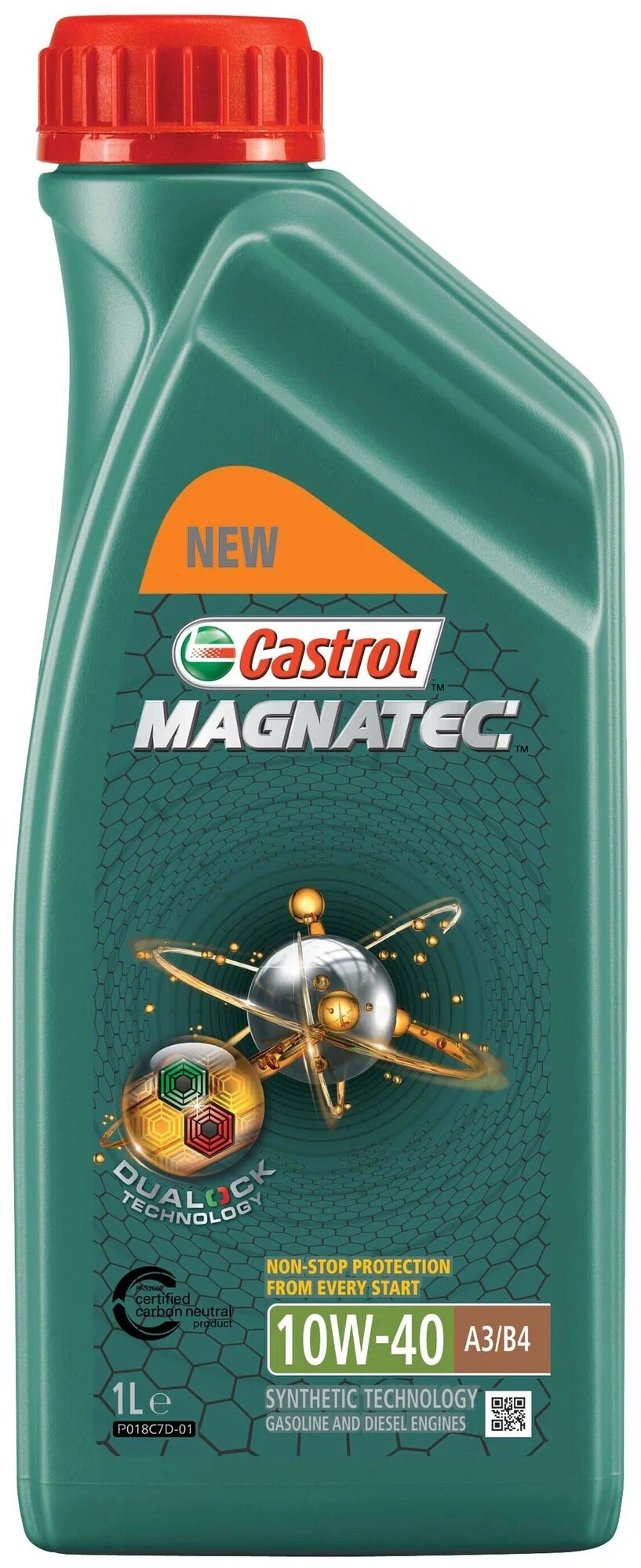 Полусинтетическое моторное масло Castrol Magnatec 10W-40 А3/В4 DUALOCK, 1 л (евросоюз, оригинал!), 1 шт.