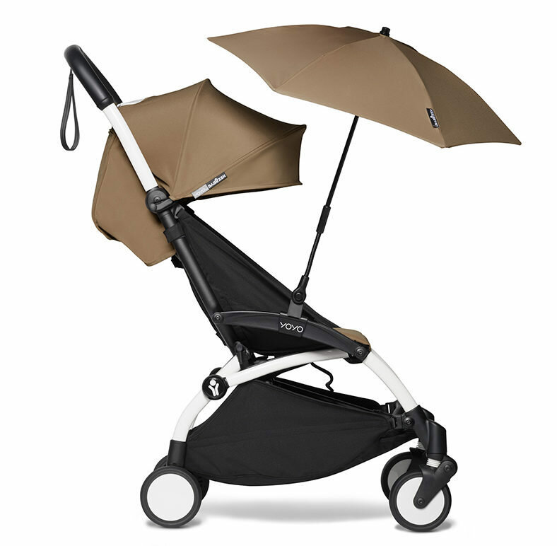 YOYO Babyzen Stokke Коляска 6+ Toffee, Белая рама, в комплекте с зонтом