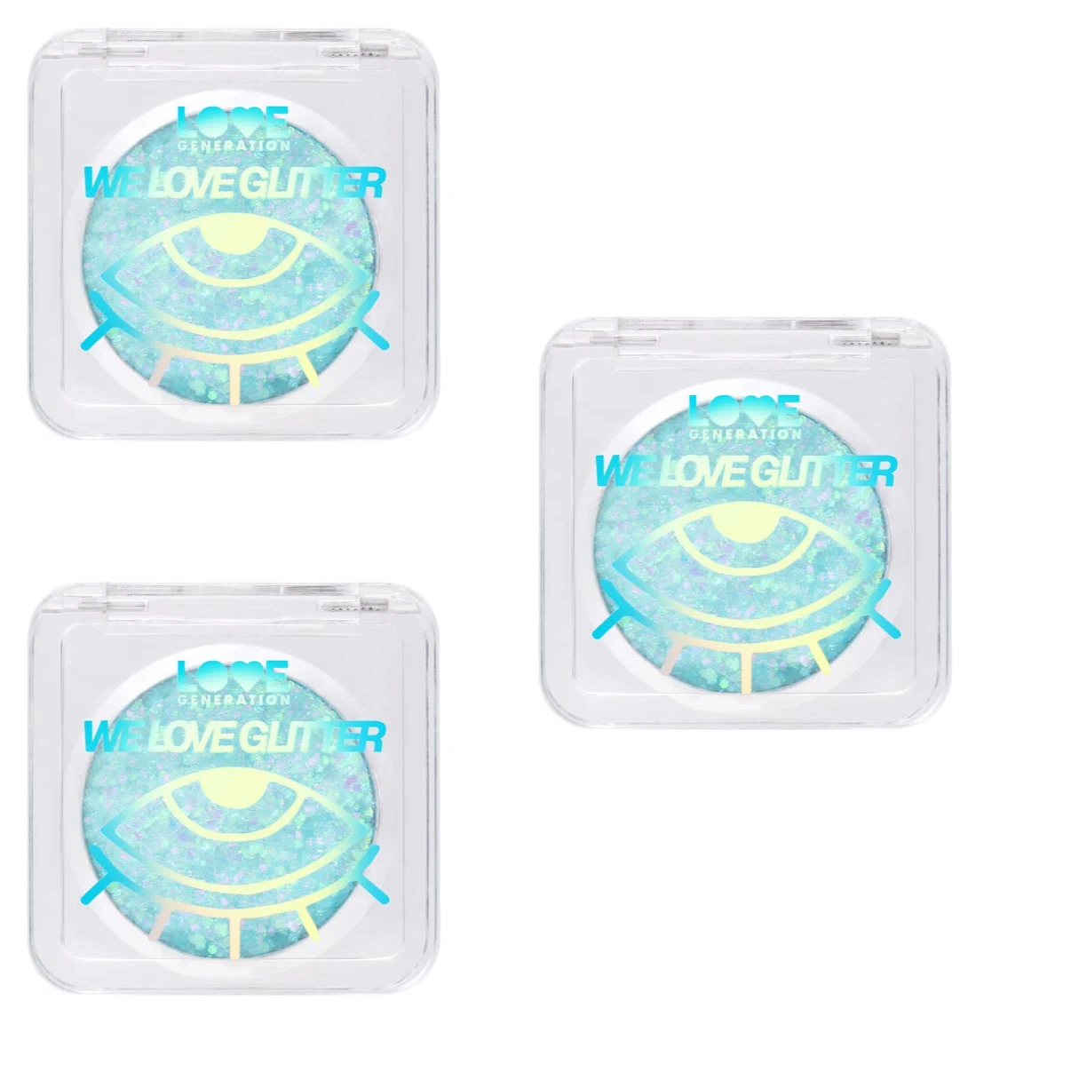 Глиттер для лица Love Generation We love glitter, тон 06 серебристо-зеленый, 1,8 г 3 шт