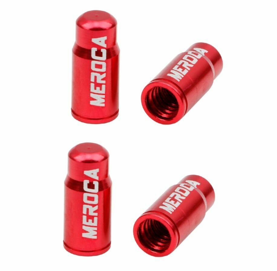Колпачок на нипель FV (Presta) алюминиевый MEROCA 4шт. красный