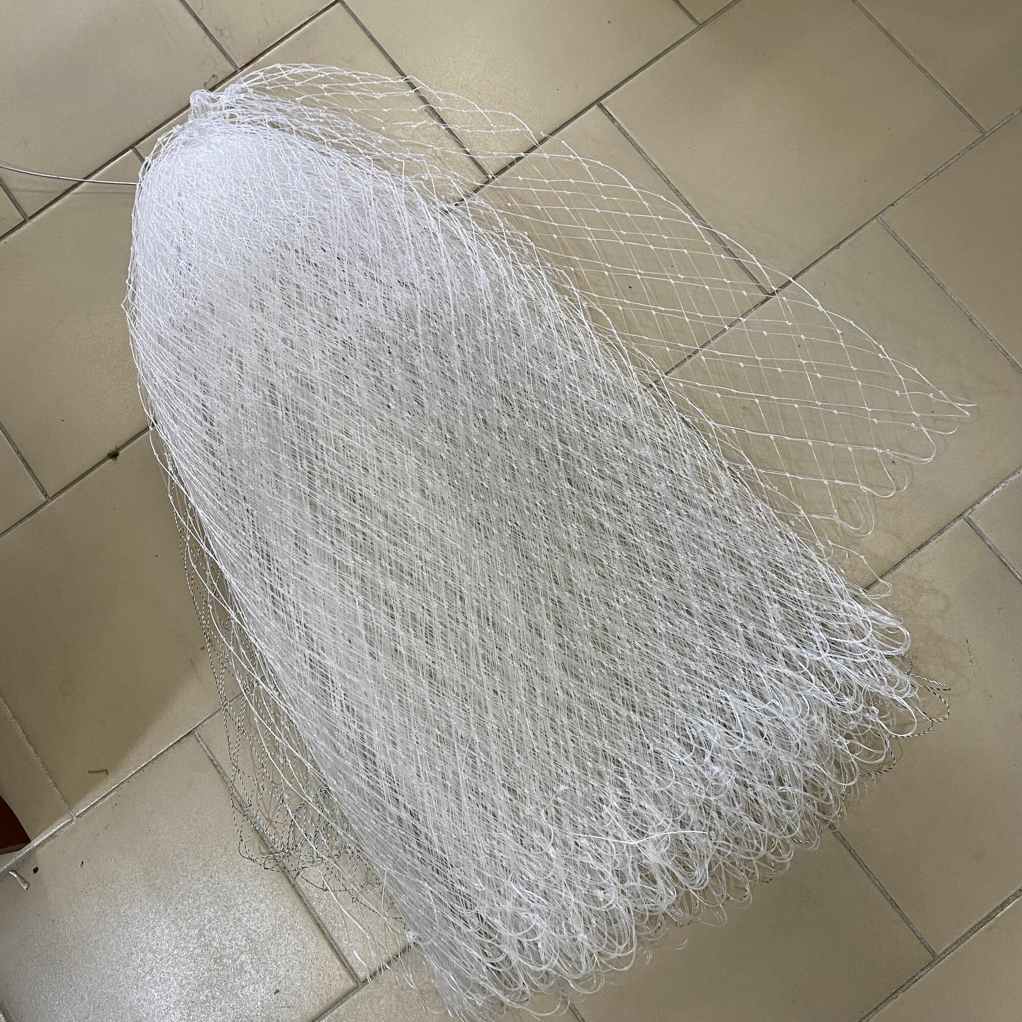 Сетка для подсака из лески d 60 см глубина 70 см белая