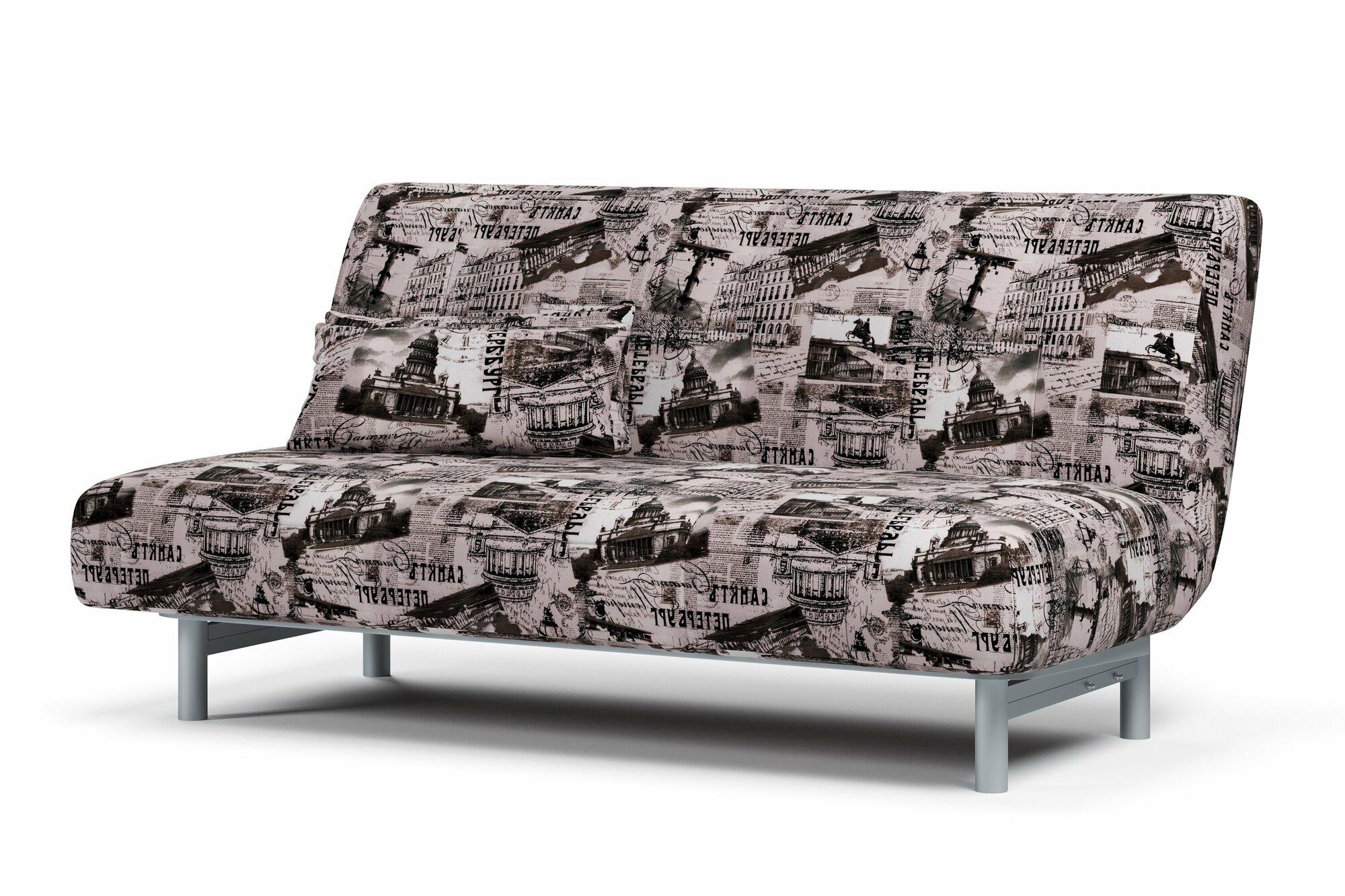Диван-финка Novelti Forest City Prints Paris 1 (195х100х93, СМ 138х195), раскладной, 3 положения, металлокаркас, ППУ+латы