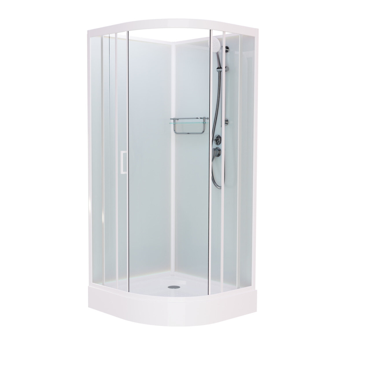 Душевая кабина Frank F400 М White б/к Без крыши низкий поддон матовое стекло