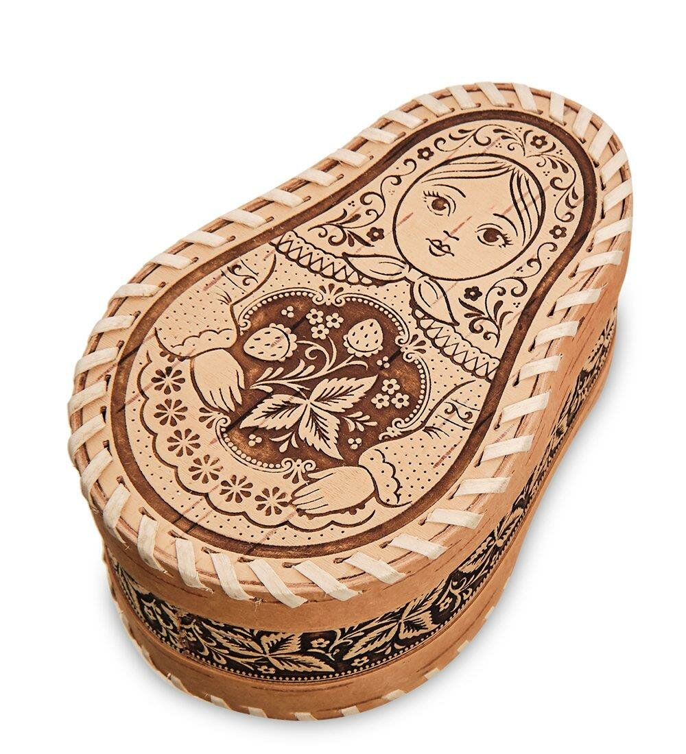 Шкатулка "Матрешка" (береста A2161531 Народные промыслы, Береста