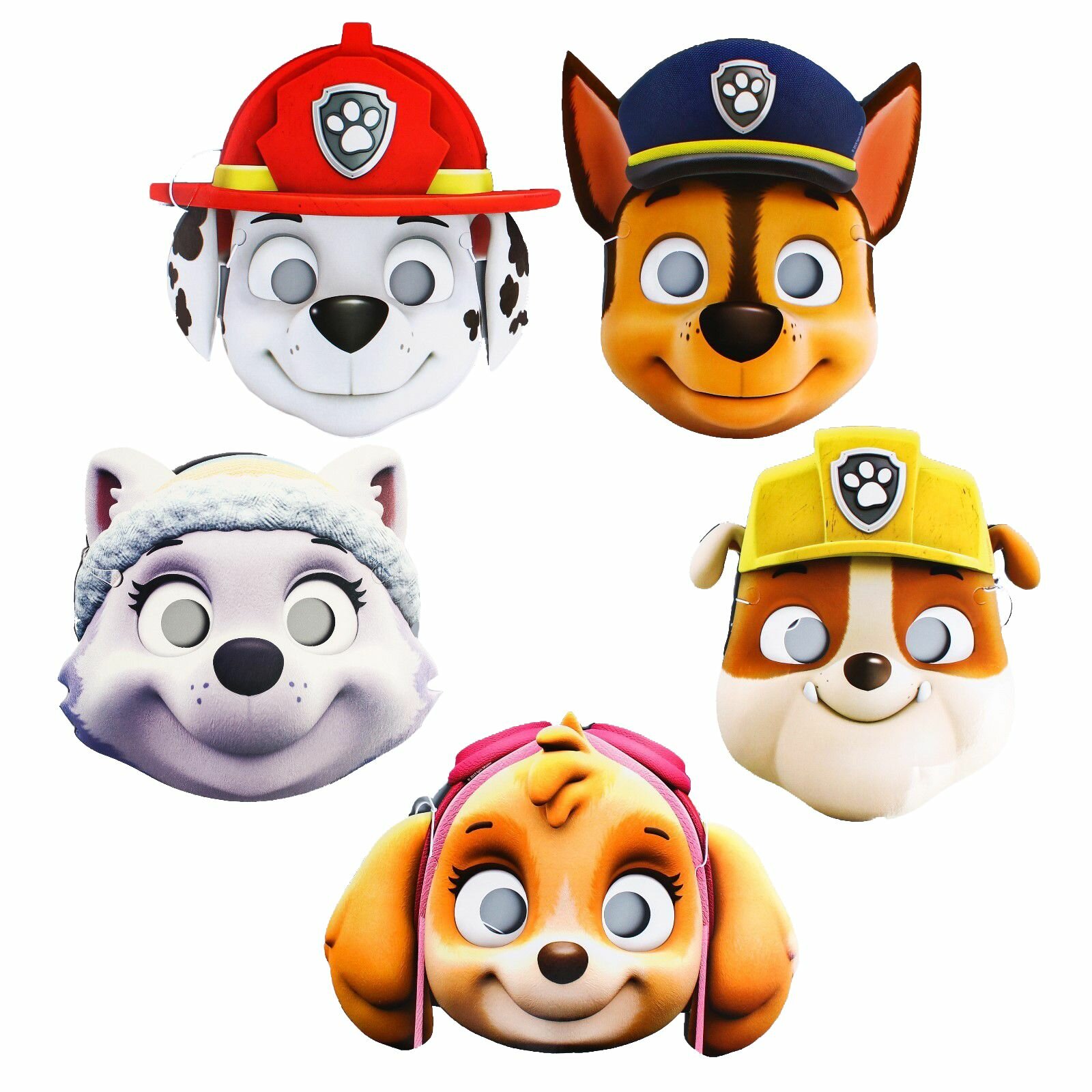 Набор карнавальных масок "Щенячий патруль" для сюжетно-ролевых игр и детских праздников, карнавальный костюм, косплей, 5 штук