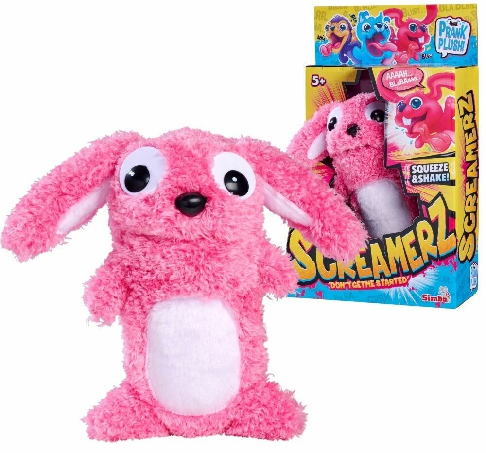 Интерактивная игрушка Simba ScreamerZ - Плюшевый талисман Зайчик со звуком 30 см - 5953332