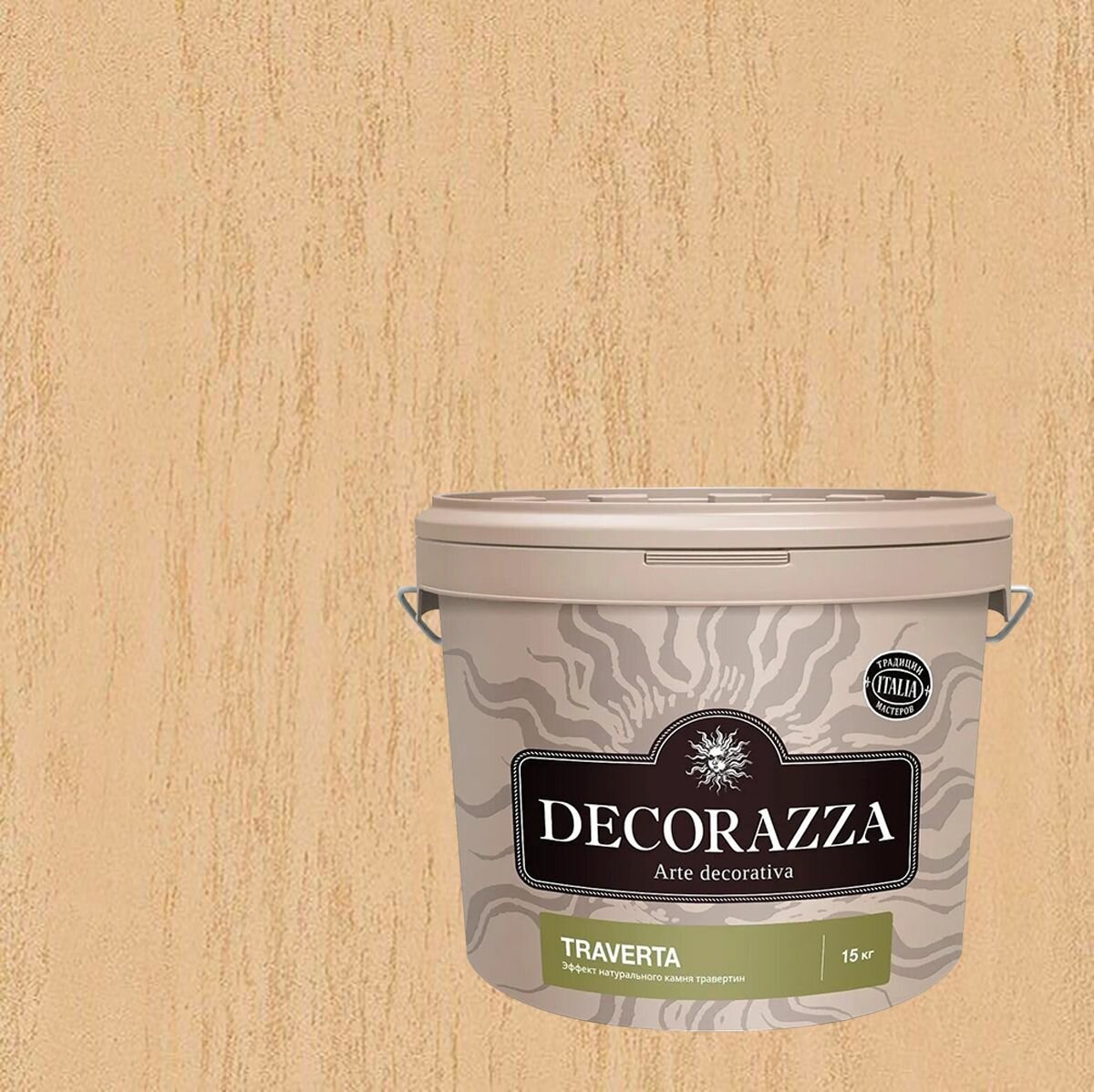 Декоративная штукатурка с эффектом натурального камня травертина Decorazza Traverta (15кг) TR 10-17