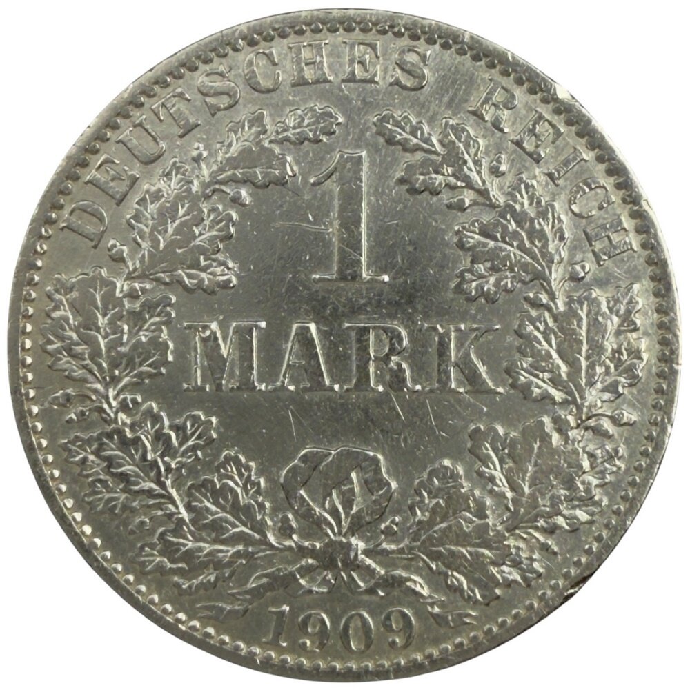 Германская империя 1 марка 1909 г. (A)