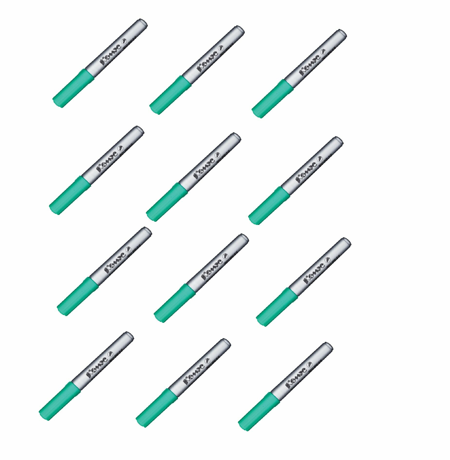 Комус Маркер перманентный, зеленый 1-4 мм, круглый наконечник, 12 уп