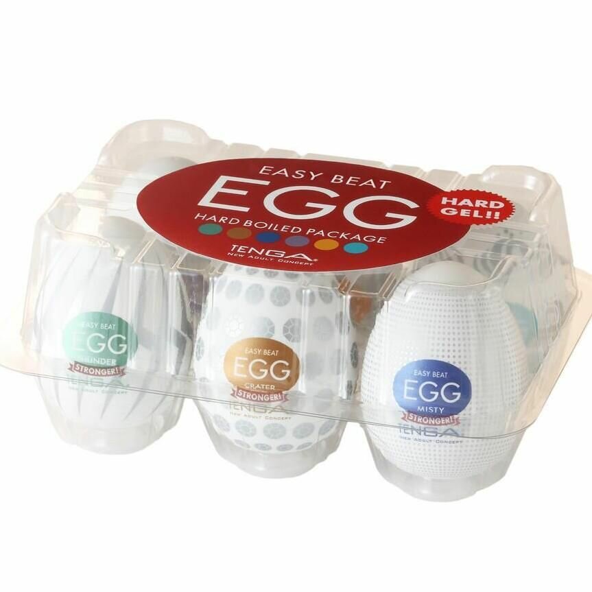 Мастурбатор TENGA EGG - II набор из 6 одноразовых рельефных стимуляторов яйцо тенга с пробником лубриканта