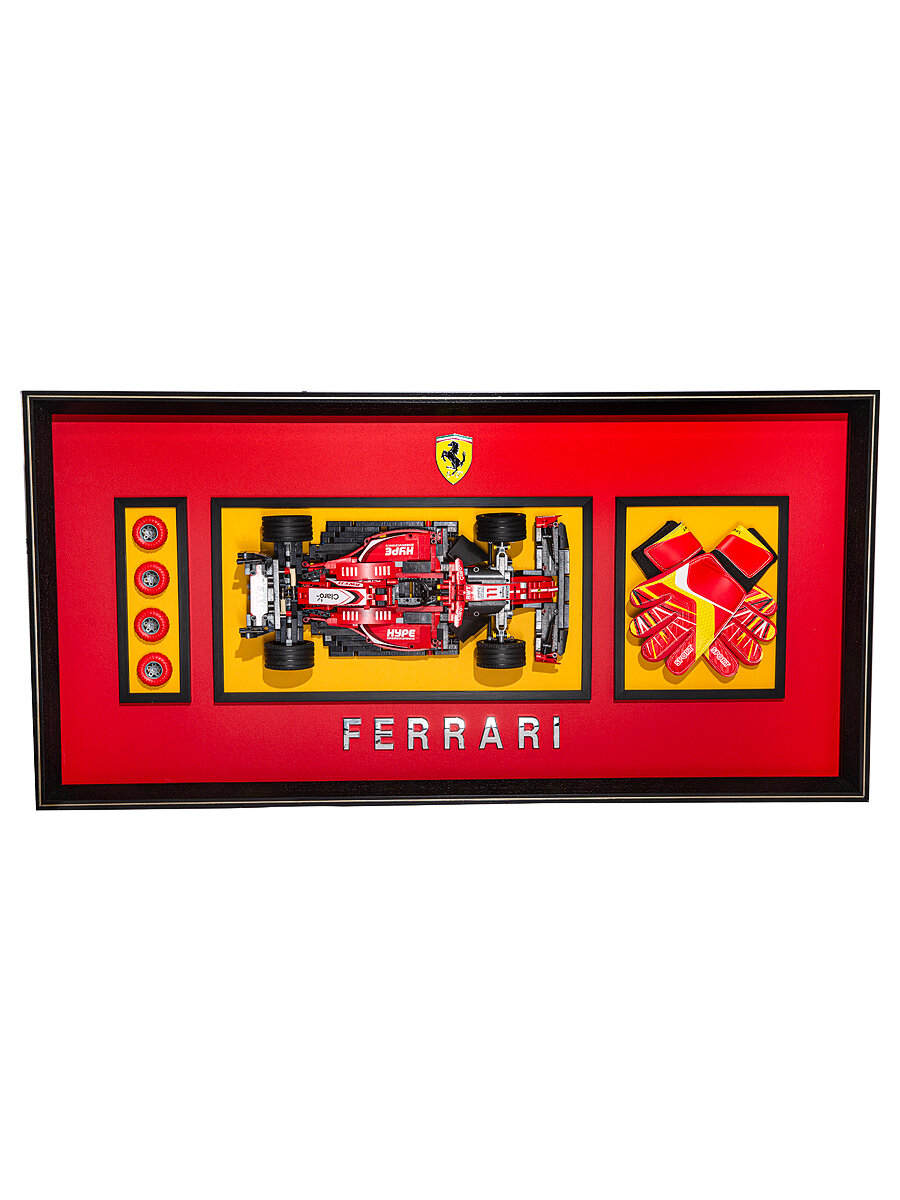 Панно на стену ручной работы "Ferrari F1 Red" для дизайна интерьера 120х60 см
