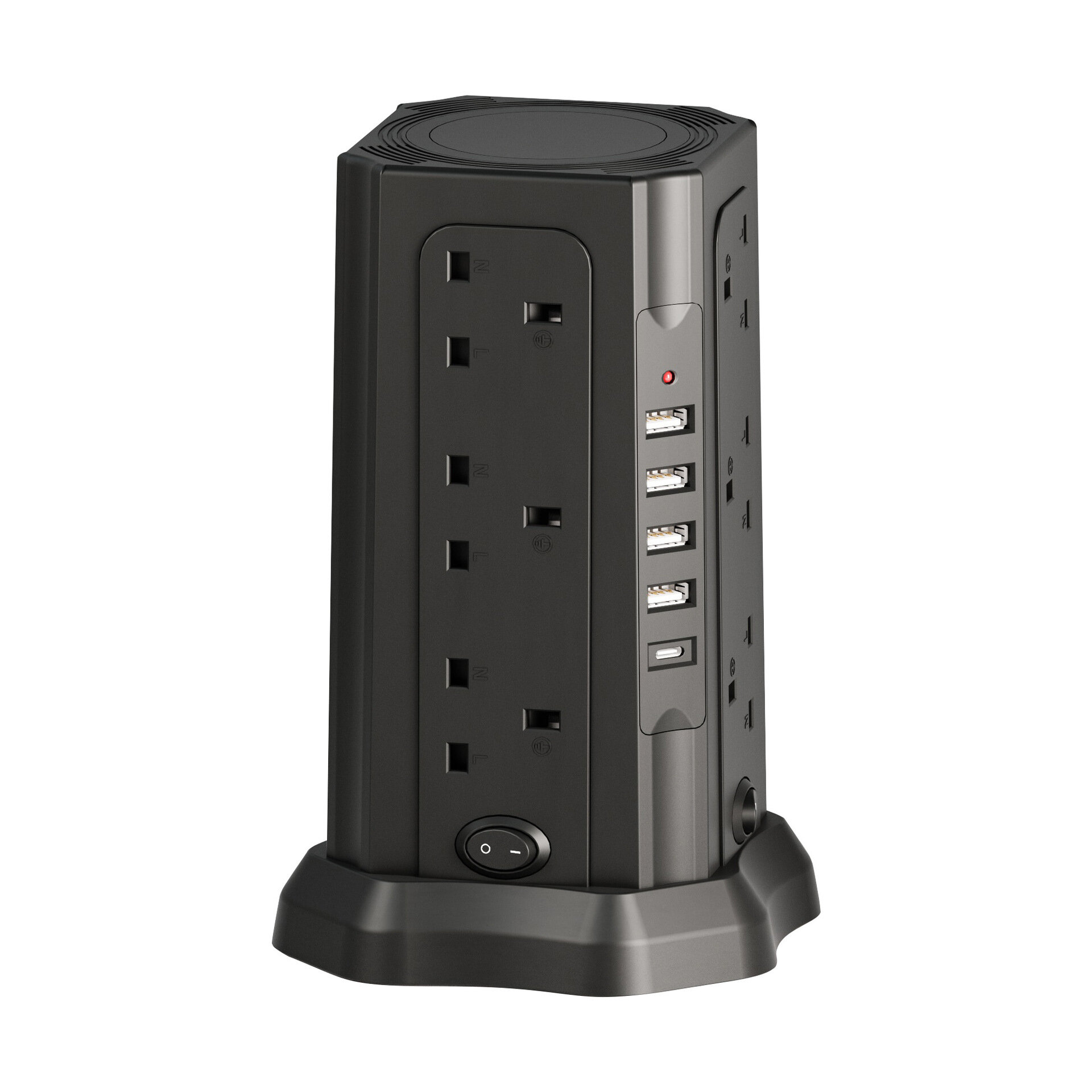 Кросс-бордерная вертикальная розетка стандарта UK/US, 12-в-1 зарядная станция, мульти-USB зарядное устройство, защита от перегрузки, умная башенная розетка