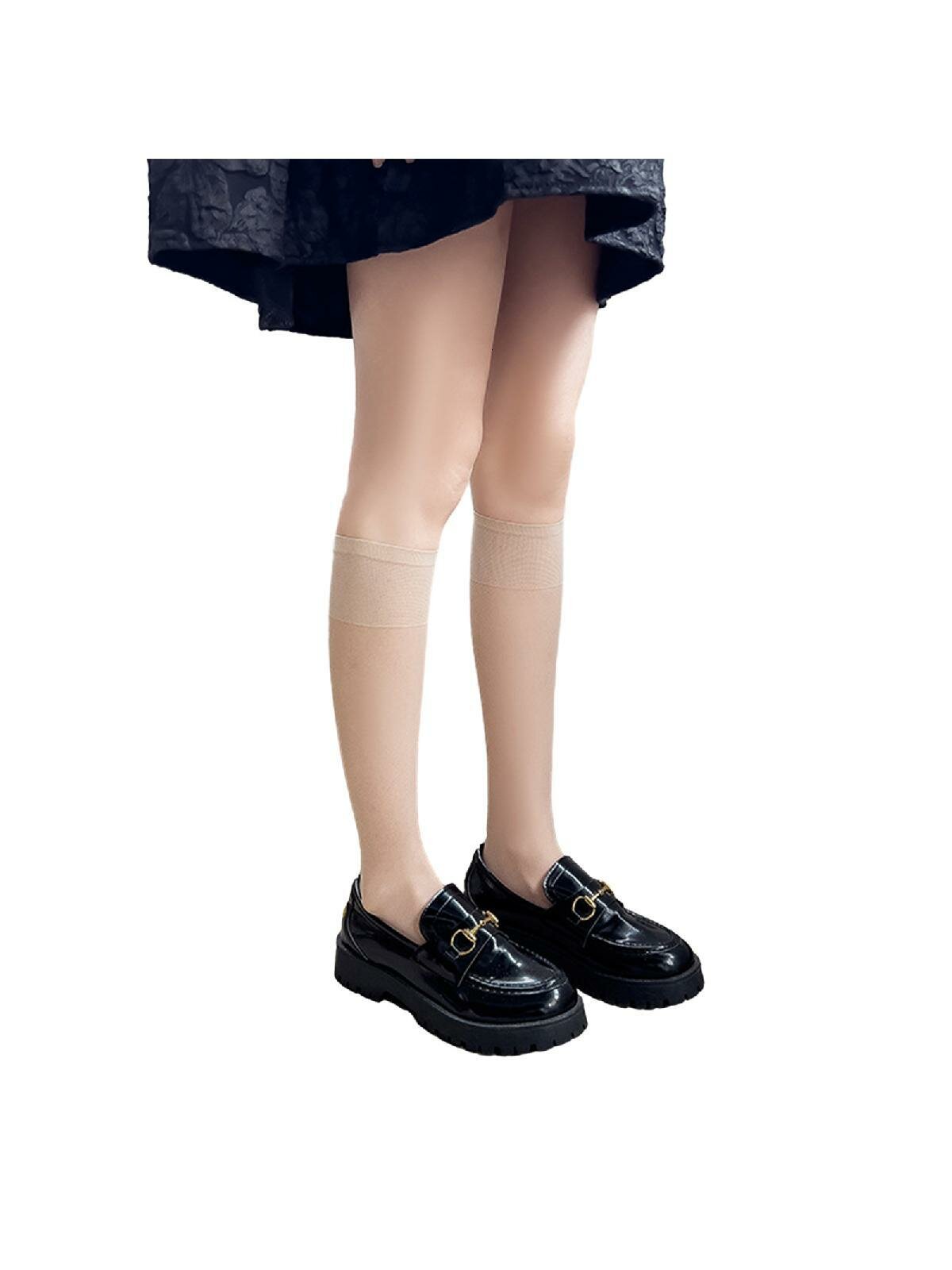 Летние тонкие шелковые колготки до колена для женщин, Цвет