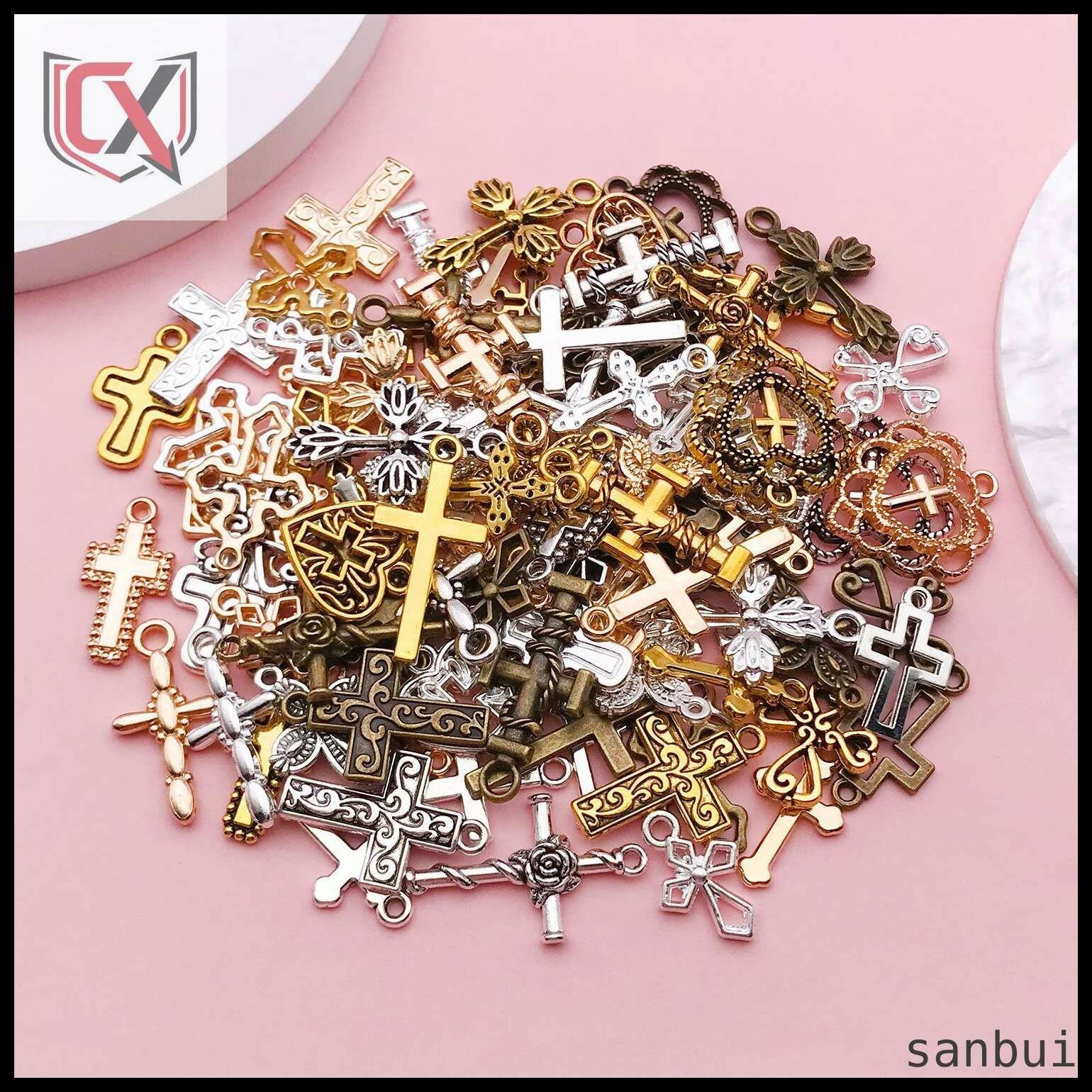 Ограниченное по времени предложение100 шт. Подвески в виде креста универсальные аксессуары для DIY: ожерелья, серьги, браслеты, брелоки.