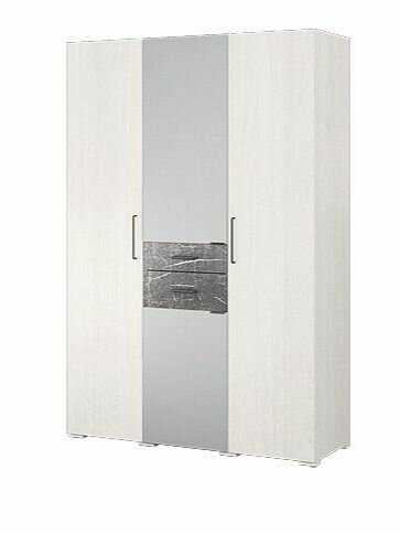 Шкаф 3-хств Спальня Теана (ясень анкор светлый/МДФ мрамор дарк) 2200х1500х500 тэкс