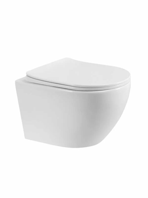 Унитаз подвесной BelBagno Marino BB7026CH-TOR-BFS/SC с микролифтом, безободковый, без бачка, антивсплеск, фарфоровый, с биде, белый, глянцевый, овальный, сиденье для унитаза в комплекте