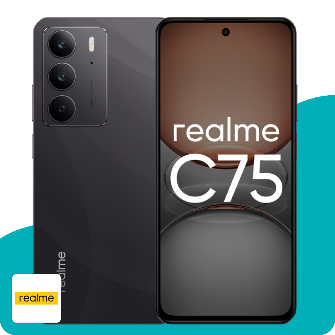 Смартфон REALME C75 8/128Gb C75 8/128Gb Gold, Ростест, Android 14, Аккумулятор 5828 мАч, Черный