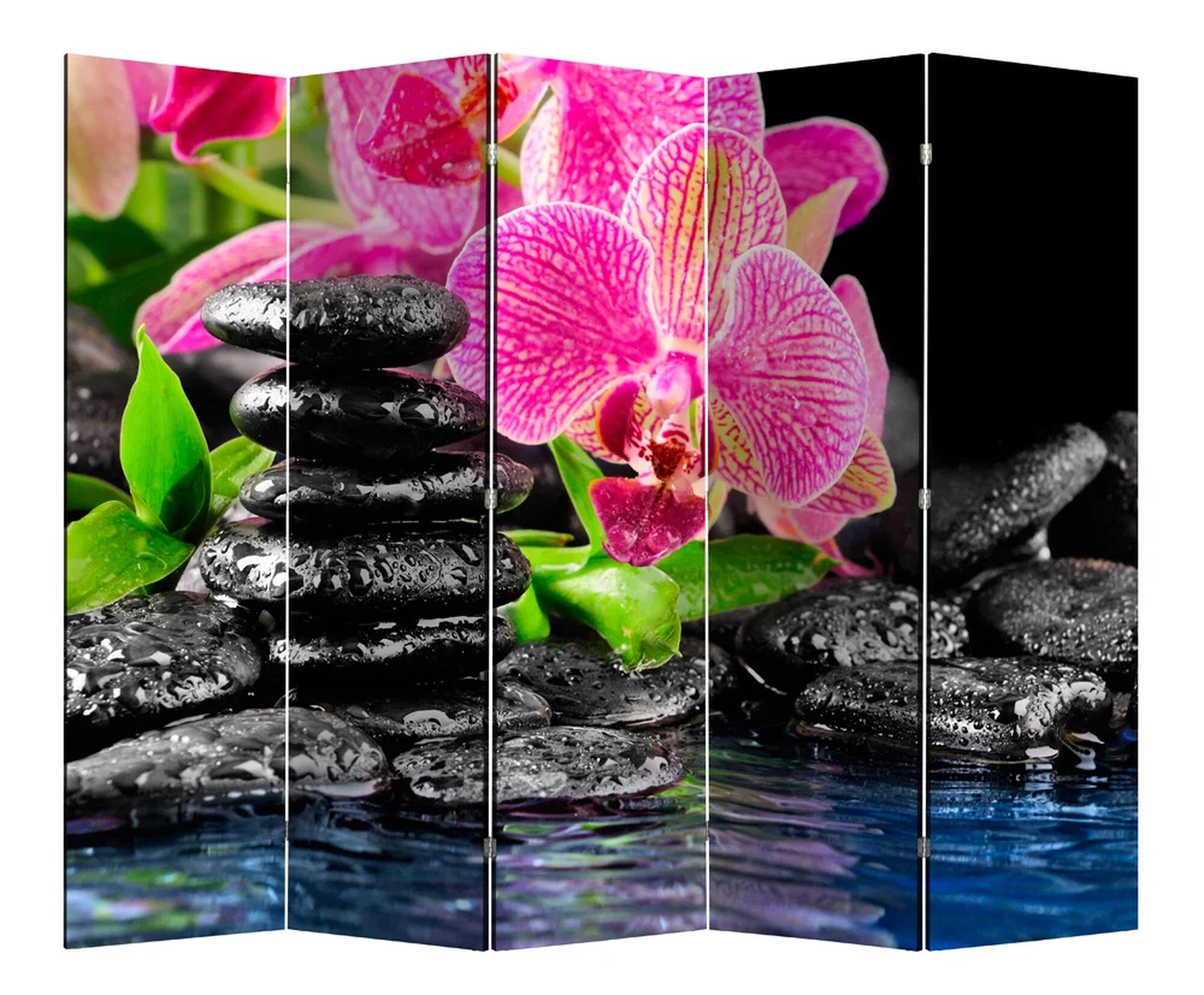 ПВХ ширма перегородка для зонирования Спа 5 - 5, размер 177х235/47 см