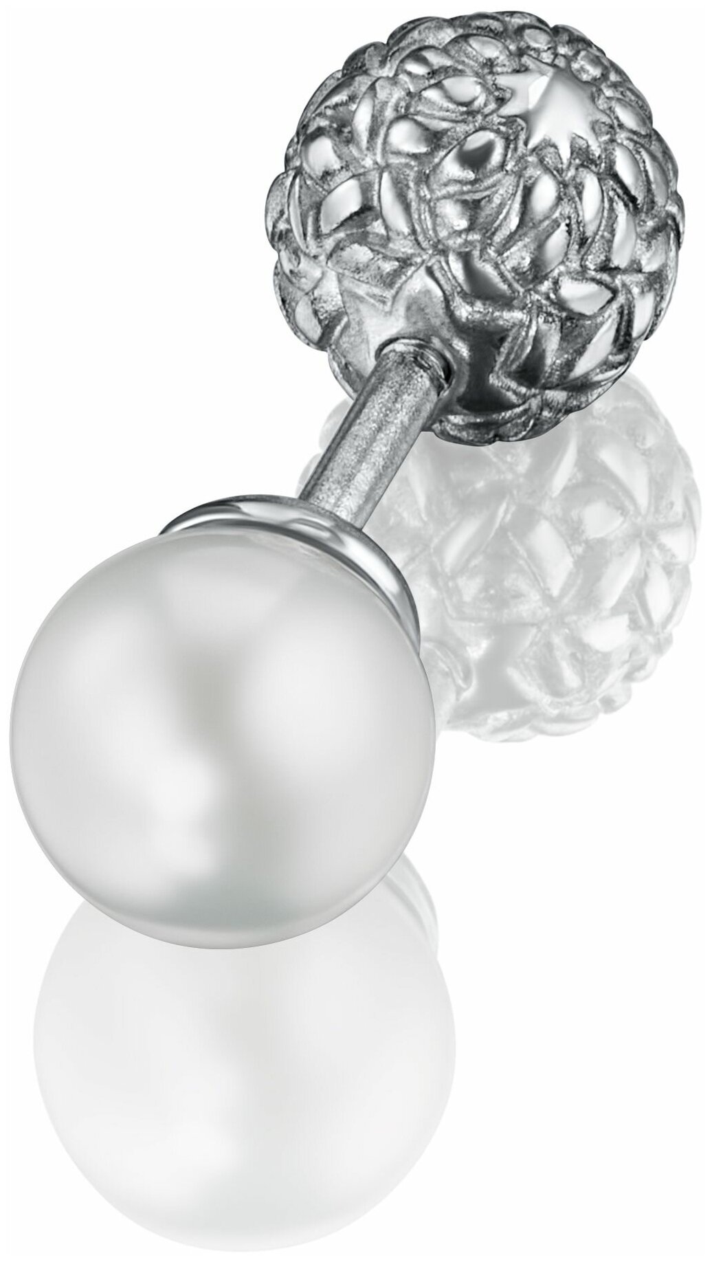 Серьги, серебро, 925 проба, родирование, жемчуг культивированный