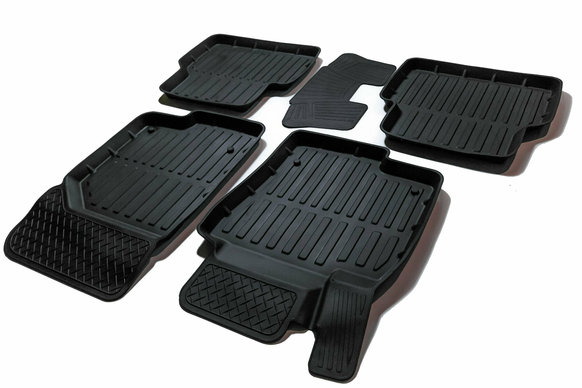 Коврики для салона резиновые SRTK 3D Premium для Volkswagen Tiguan I (2007-2016)